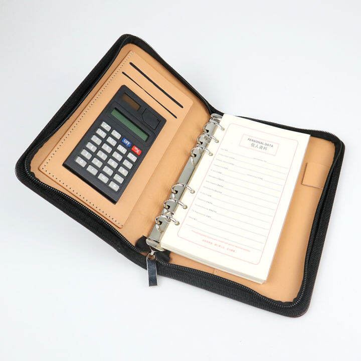 BAYAR DI TEMPAT-Buku Catatan Binder Note Cover Kulit with Kalkulator ...