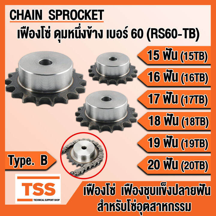 เฟืองโซ่ CHAIN SPROCKET เฟืองเบอร์ 60 15 ฟัน - 20 ฟัน ปลายฟันชุบแข็ง ...