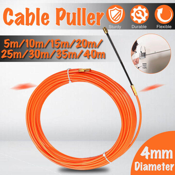 5M-40M Cable Push Puller Conduit Snake Cable Rodder Fish Tape Wire ...