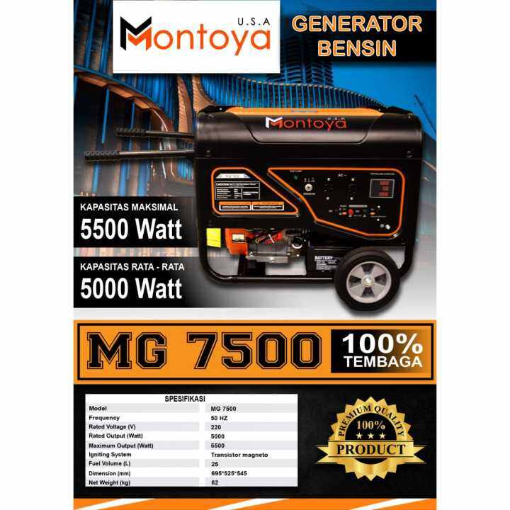 Genset Montoya Open Bensin 5000 5500 watt Montoya MG7500 | Lazada Indonesia
