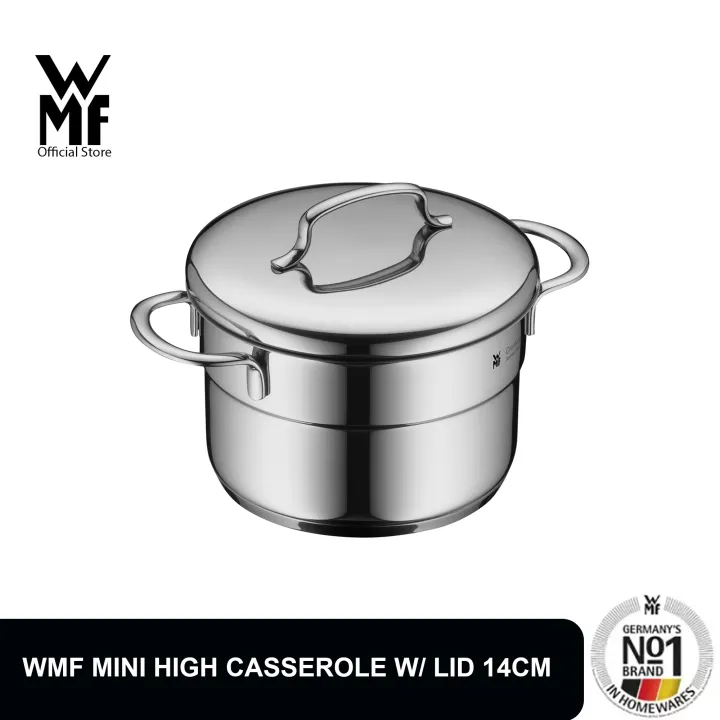 WMF Mini High Casserole w/ LId 14cm | Space-Saving Stackable Design | Dishwasher Safe ...