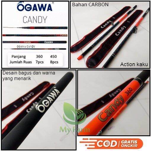 Joran Tegek Ruas Panjang Ogawa Candy 360 450 Bahan Carbon Action Hard ...