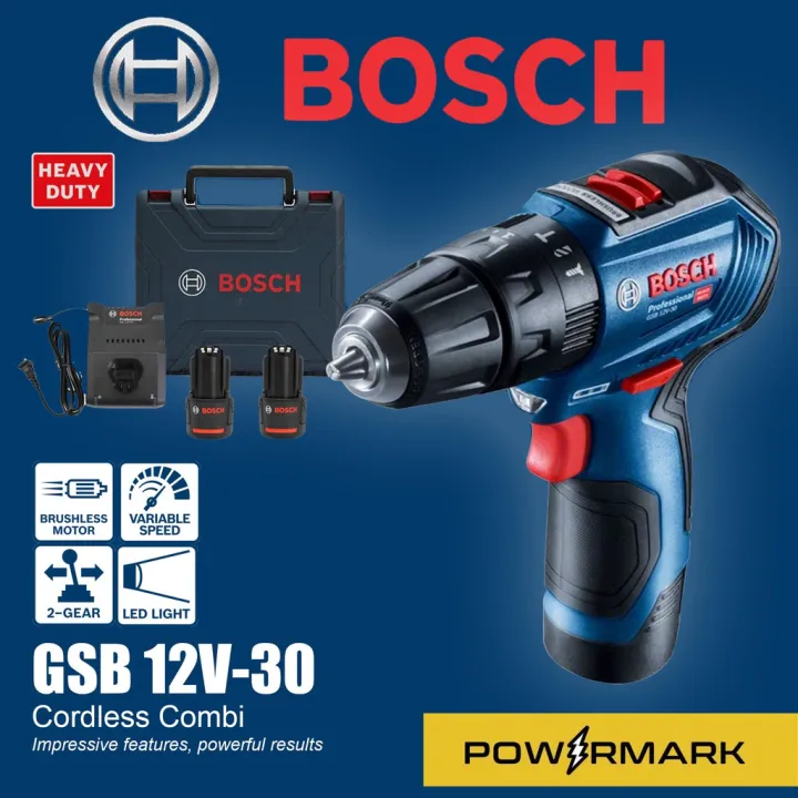 BOSCH GSB 12V-30 Professional Cordless Combi Impact Drill (SET with ...
