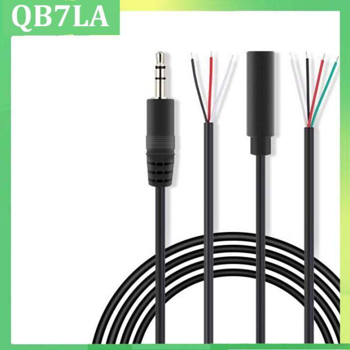 QB7LA 3.5mm 3 Pin 4 Core Male Female Audio Extension Cable Aux Single ...