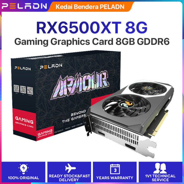 Peladn Gaming RX6500XT 8G 6nm Graphics Card GDDR6 64-Bit Dual fan Cooling Edition 4K HD Display ...