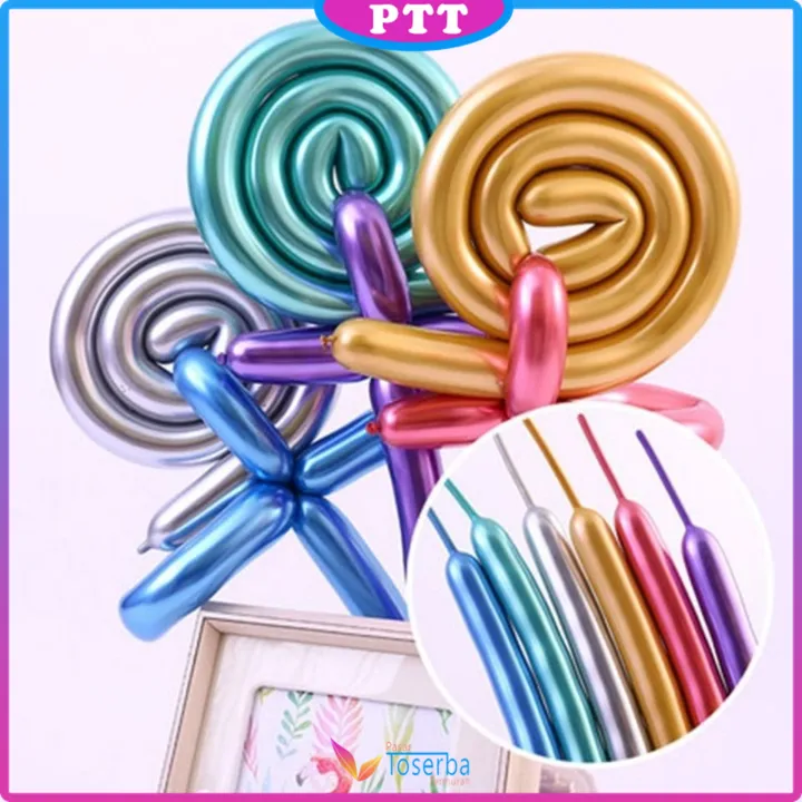 PTT Balon Twist Chrome Balon Pentil Balon Panjang Balon Bisa di Bentuk ...