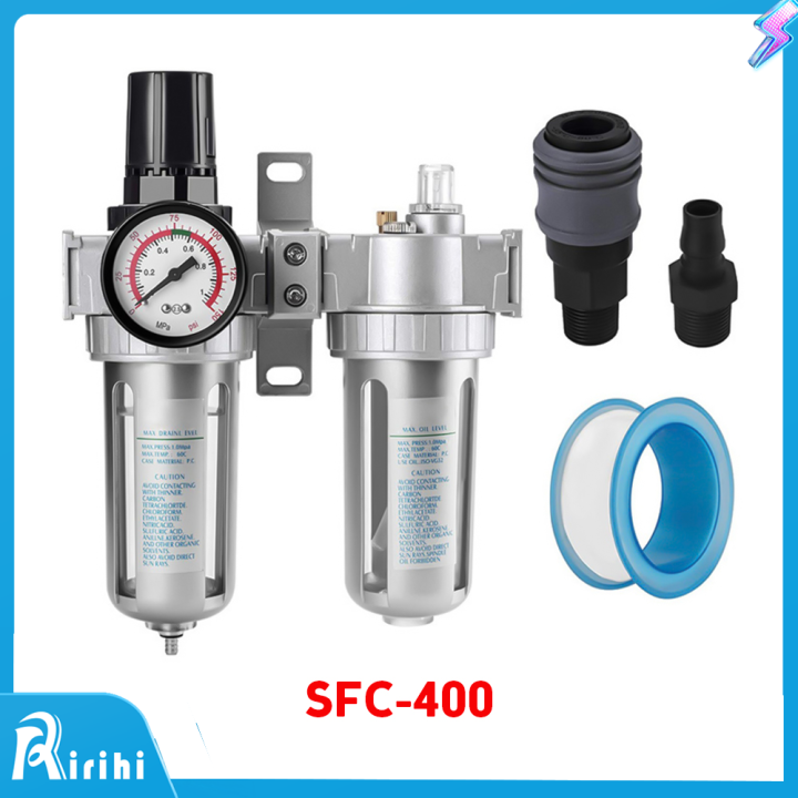 👍RIRIHI SFC200/SFC300/SFC400 Compressed Combination Filter Regulators Oil Water Separator Tools ...