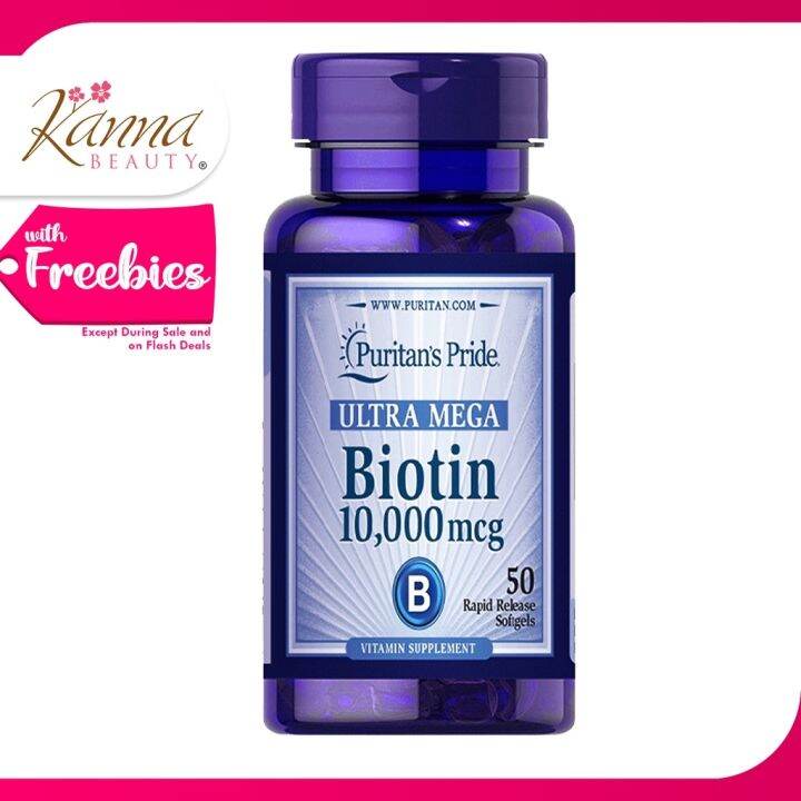 COD Puritan's Pride Ultra Mega Biotin 10000mcg 50 Softgels | Lazada PH