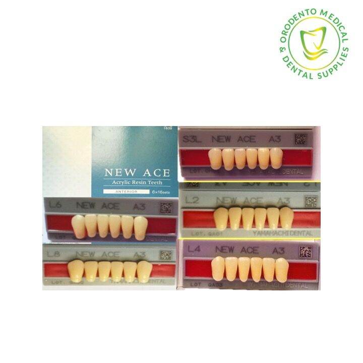 New Ace Acrylic Resin Teeth S3L,L2,L4,L6,L8 Shade A3 | Lazada PH