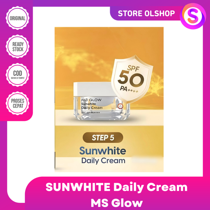 MS GLOW SUN WHITE DAILY DAY CREAM SPF 50 - Untuk Kulit Normal & Kering ...