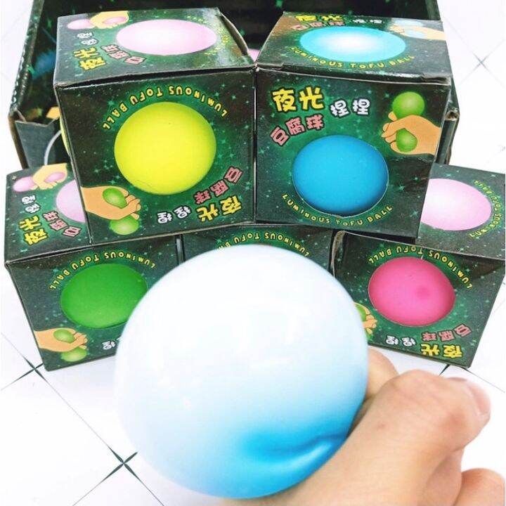 Albama - Luminous Squishy Balls / Stress Ball Glow in the Dark / Mainan ...