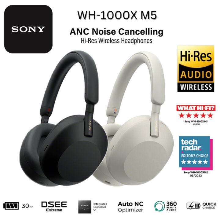 【Original】Sony WH-1000XM5 Wireless Bluetooth Over-Ear Headphones Built-in Microphone Subwoofer ...