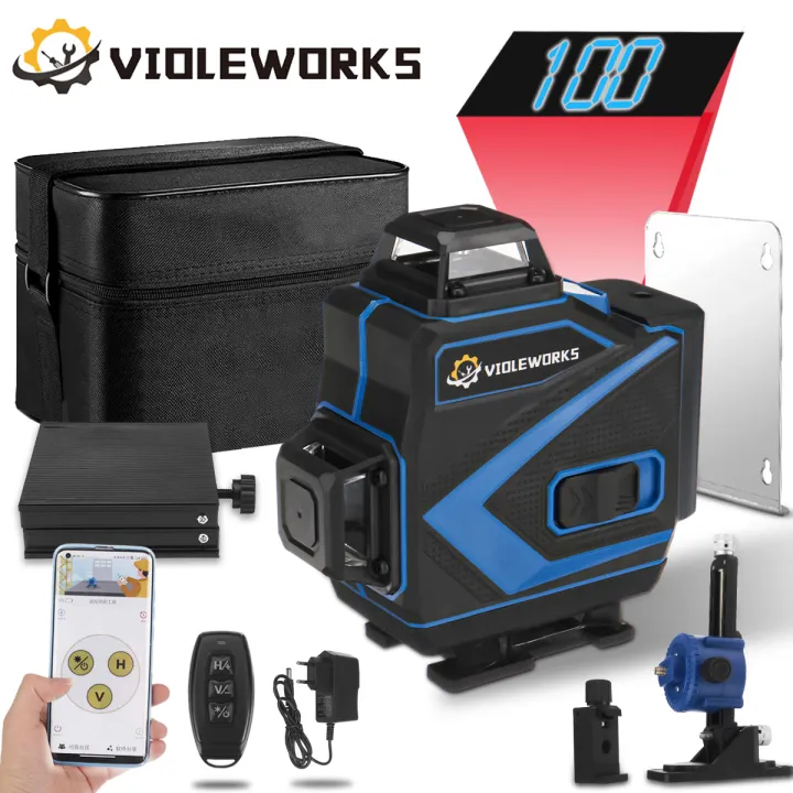 Mobile Phone APP Control 16/12/8 Line Laser Level Digital Self Leveling ...