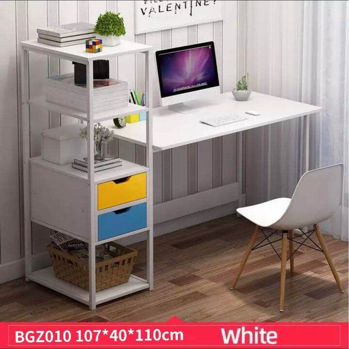 Computer Table With Drawers and Shelves Study Desk With Shelves Office ...