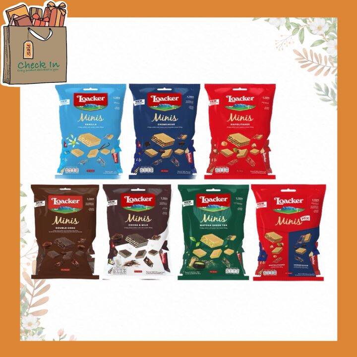 ล็อคเกอร์ เวเฟอร์มินิ Loacker Mini 80 กรัม 7 รสชาติ (วนิลลา/ช็อกโกแลต ...