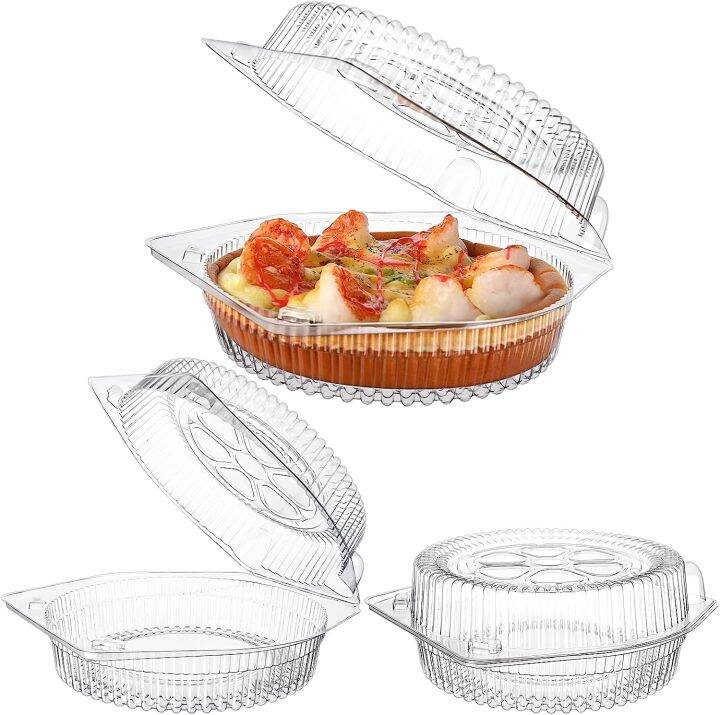 10pcs Disposable Pie Keeper Clear Plastic Dessert Containers with ...