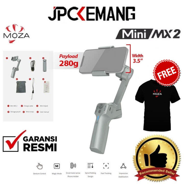 Moza Mini MX 2 Gimbal Stabilizer HP Smartphone Moza Mini MX2 Free T-shirt JPC KEMANG GARANSI ...