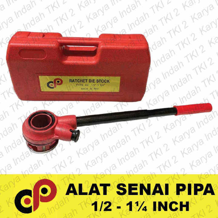 Alat Senai Pipa 1/2" - 1-1/4" CP Ratchet Die Set Snai Snei Pipa Drat ...