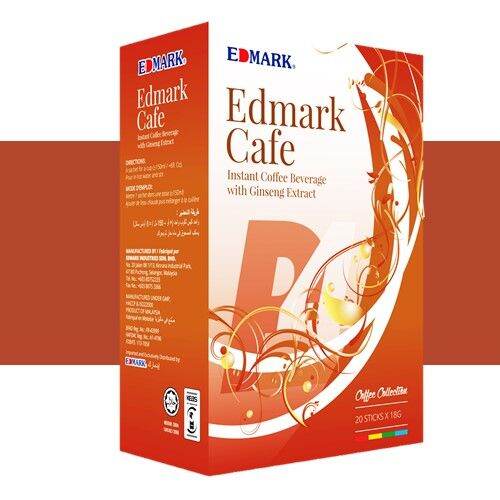 Edmark Cafe Instant Coffee Beverage With Ginseng Extract 20 Sachets ...