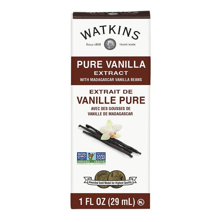 Watkins Pure Vanilla Extract, with Madagascar Vanilla Beans, Non-GMO ...
