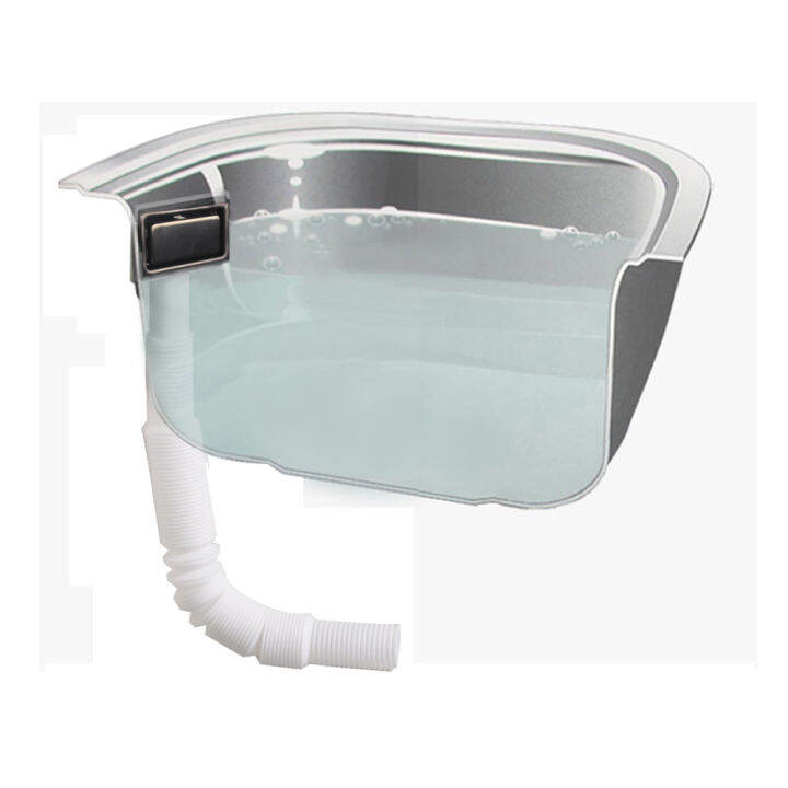 Talea Water Channel Side Square Overflow Device Black with Drain Hose ...