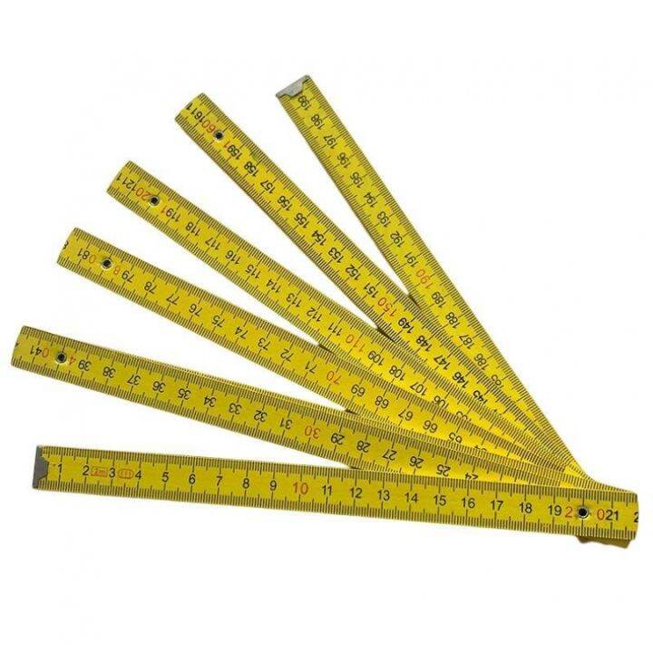 2m Folding Wooden Ruler Inch Metric Double Sided Scale Suitable for ...
