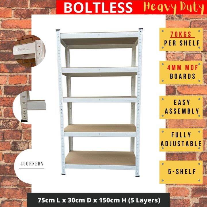 sliy09881nex BOLTLESS Galvanized Metal Storage Shelf 5-Layer Heavy Duty ...