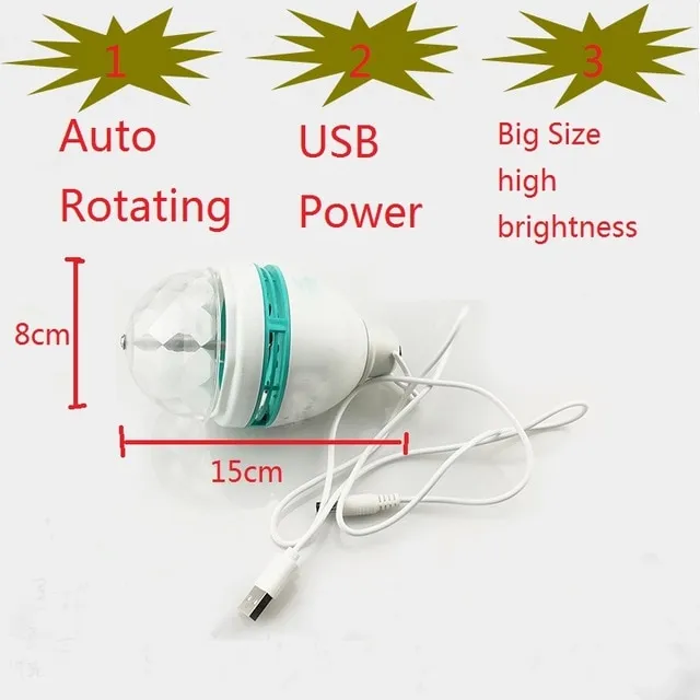 5v Usb Portable Stage Effect Party Lights Rotating Led Projection Disco ...