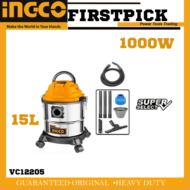 INGCO 15Liters Vacuum Cleaner 1000watts VC12205 ING-PT FIRSTPICK ...
