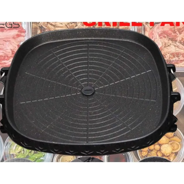 Samgyupsal Grill Pan Set Nonstick Grill Pan 32cm - Round Korean ...