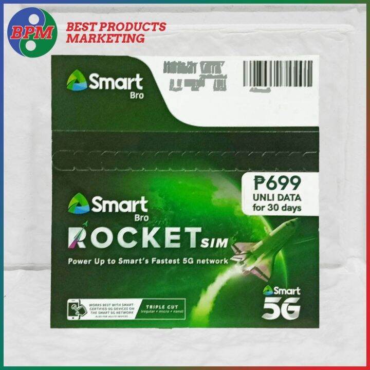 Smart Bro Rocket sim (Unli data for 30days) | Lazada PH