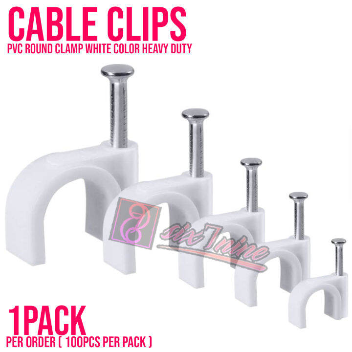 Cable Clips PVC Clamp ROUND 4mm/5mm/6mm/7mm/8mm/10mm/12mm/14mm/16mm Cable Clips Heavy Duty ...