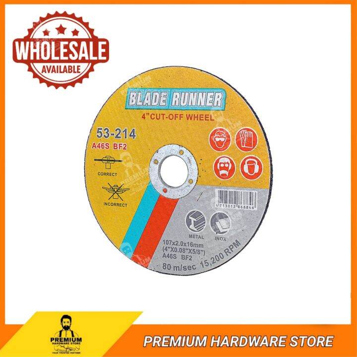 PREMIUM Blade Runner Cut Off Wheel 4 Inch 53-214 (1 Pcs) Stainless ...