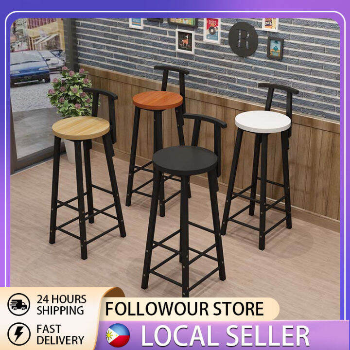 70cm Nordic Bar Stool High Chair Home Dining Chair Stool High Chair Bar ...