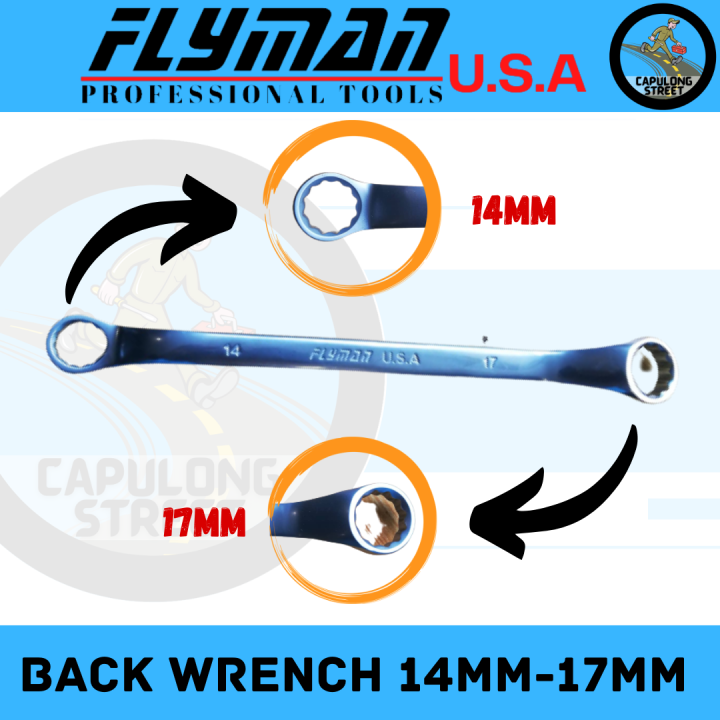 Capulong Street Flyman Back Wrench 14mm - 17mm Double ring spanner ...