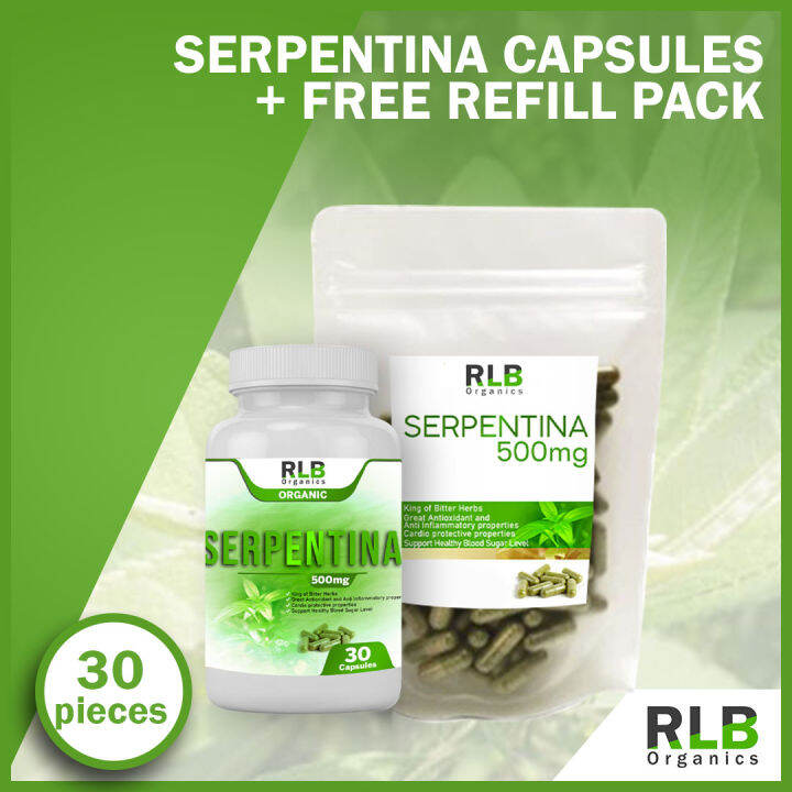 Organic Pure Natural Serpentina Capsules (30 Capsules) + FREE ...