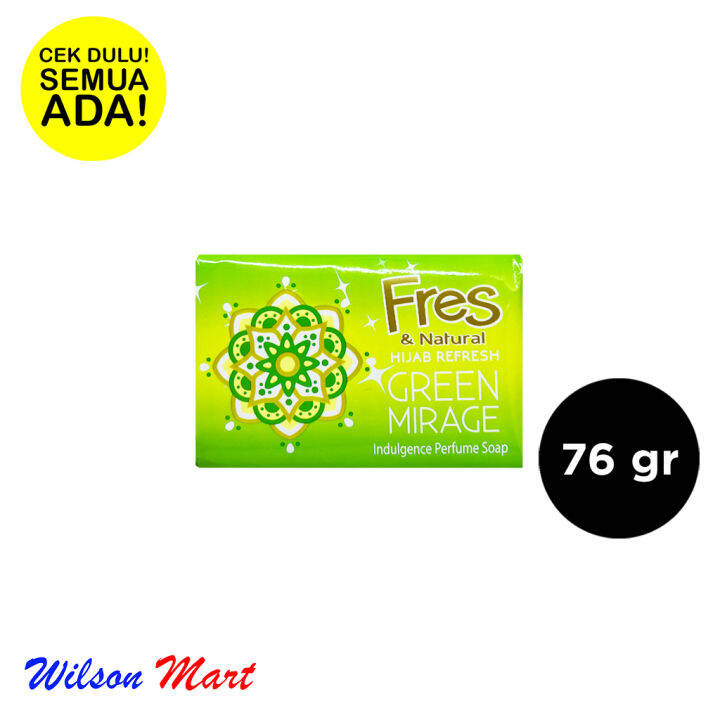 FRES AND NATURAL HIJAB REFRESH GREEN MIRAGE 76 GRAM SABUN BATANG ...
