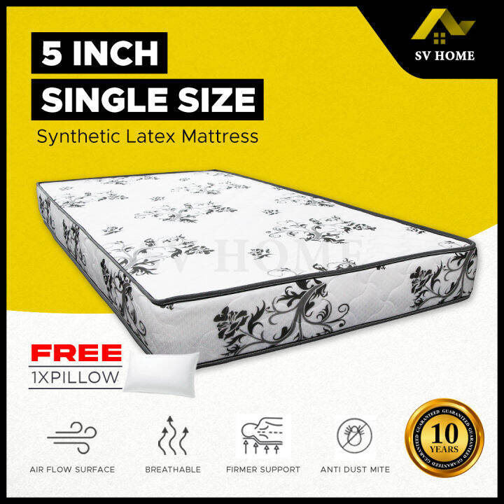 SV Home 5 INCH Single Mattress Tilam Synthetic Latex(Direct Factory) 5 ...
