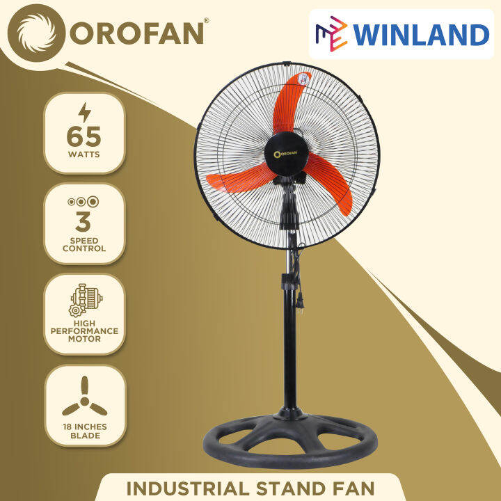 OROFAN by Winland 18inches Industrial Stand Fan Electric Fan OISF-18B ...