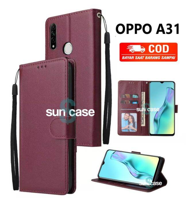 Casing OPPO A31 model flip buka tutup case kulit ada tempat foto dan ...