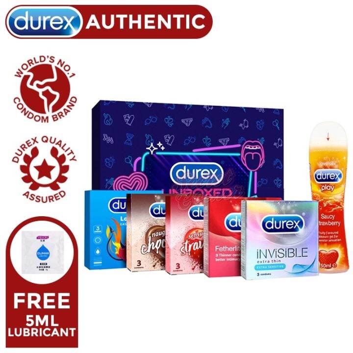 Durex Yay Adventure Box With 5 Durex Condoms Box Of 3S Strawberry Lube ...