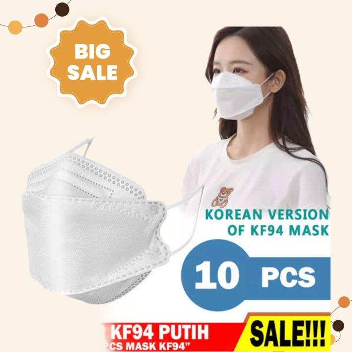 Masker Korea Version KF 94 isi 10 putih | Lazada Indonesia