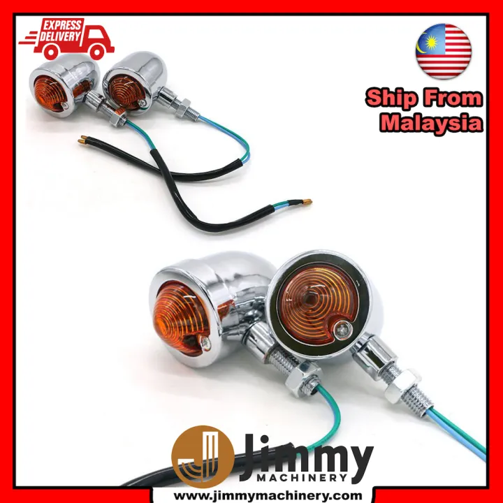 Motorcycle 10mm Chrome Signal Lamp Light Cafe Racer Bobbers Cruisers ...