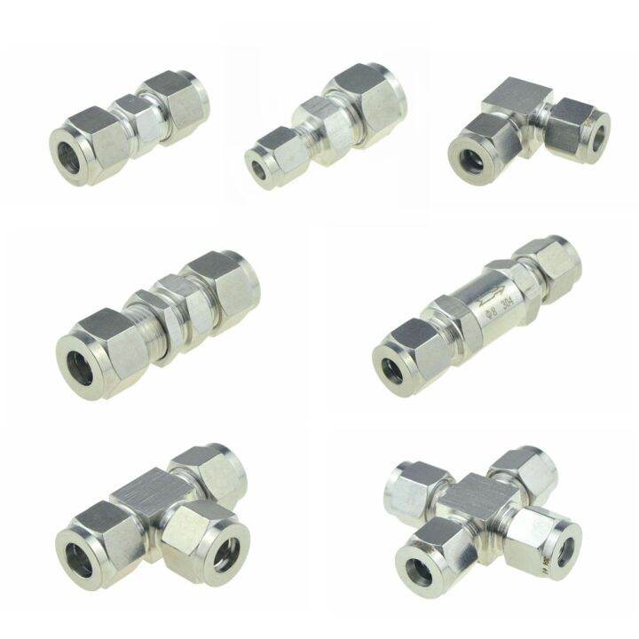 [ERYONG WANG] SUS 304 Compression Ferrule Pipe Fitting 6mm 8 10 12mm Conversion Adapter 1/4 1/2 ...