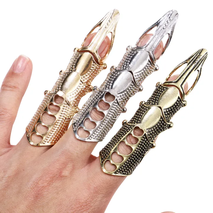 Beaupretty 3pcs Retro Knuckle Ring Flexible Joint Punk Finger Ring ...