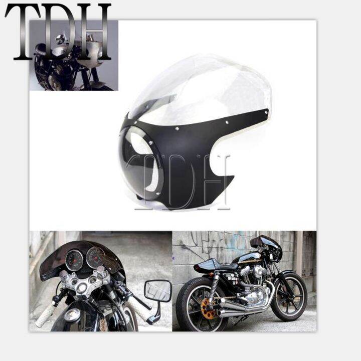 Matte Black Motorcycle Headlight Fairing 5 3/4 quot; Front Windshield ...