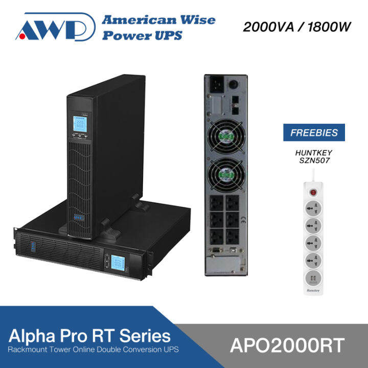 AWP APO 2000RT Alpha RT 2000VA/1800W High Density Version of On-Line ...