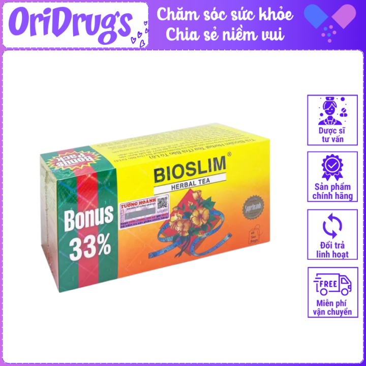 Trà g.i.ả.m c.â.n BẢO TÚ LỆ BIOSLIM hộp 40 gói túi lọc | Lazada.vn