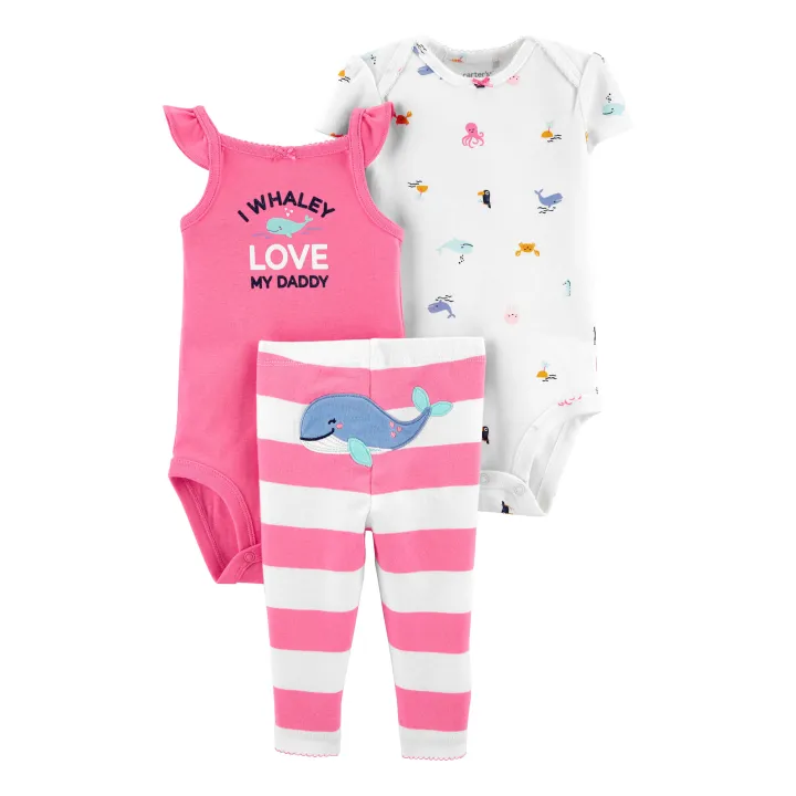 Carter's Baby Girl 3-Piece I Whaley Love My Daddy Little Character Set ...