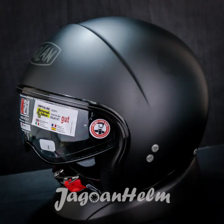 NOLAN HELM N21 CLASSIC #10 | FLAT BLACK | CLASSIC RETRO | Lazada Indonesia
